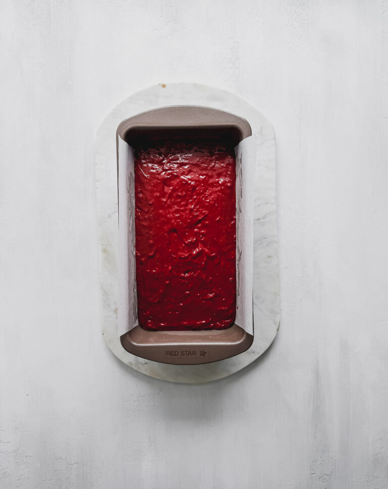 Easy Red Velvet Loaf Cake With Cream Cheese Glaze